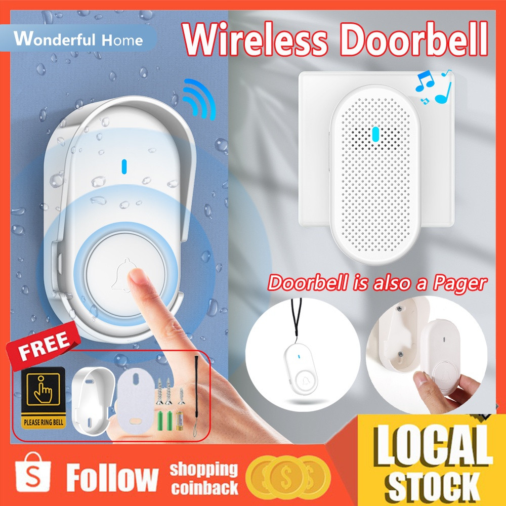 Doorbell wireless waterproof LED electric doorbell 38 Ringtone outdoor ...