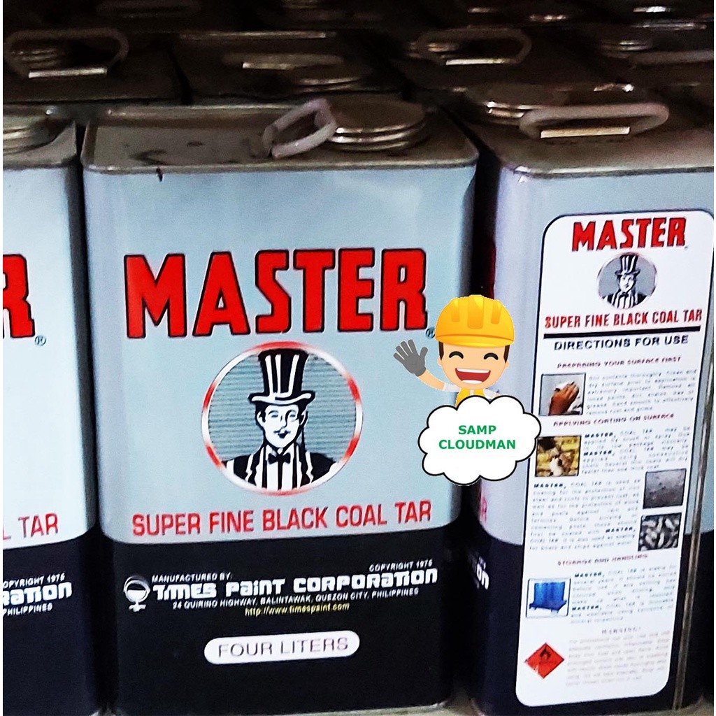Master Black Coal Tar Super Fine Waterproofing Paint Gallon Size Rust ...