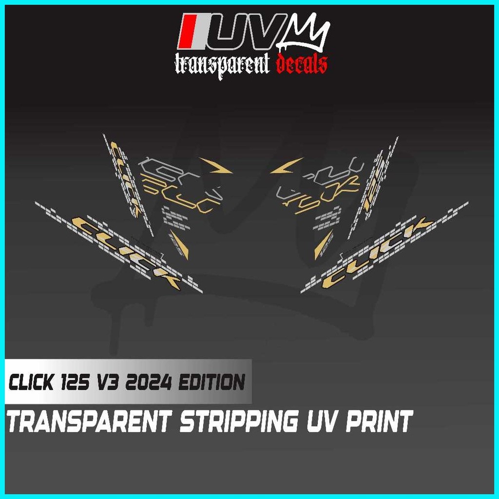 TRANSPARENT HONDA CLICK 125 V3/V4 2024 AEROX DESIGN DECALS | Shopee ...