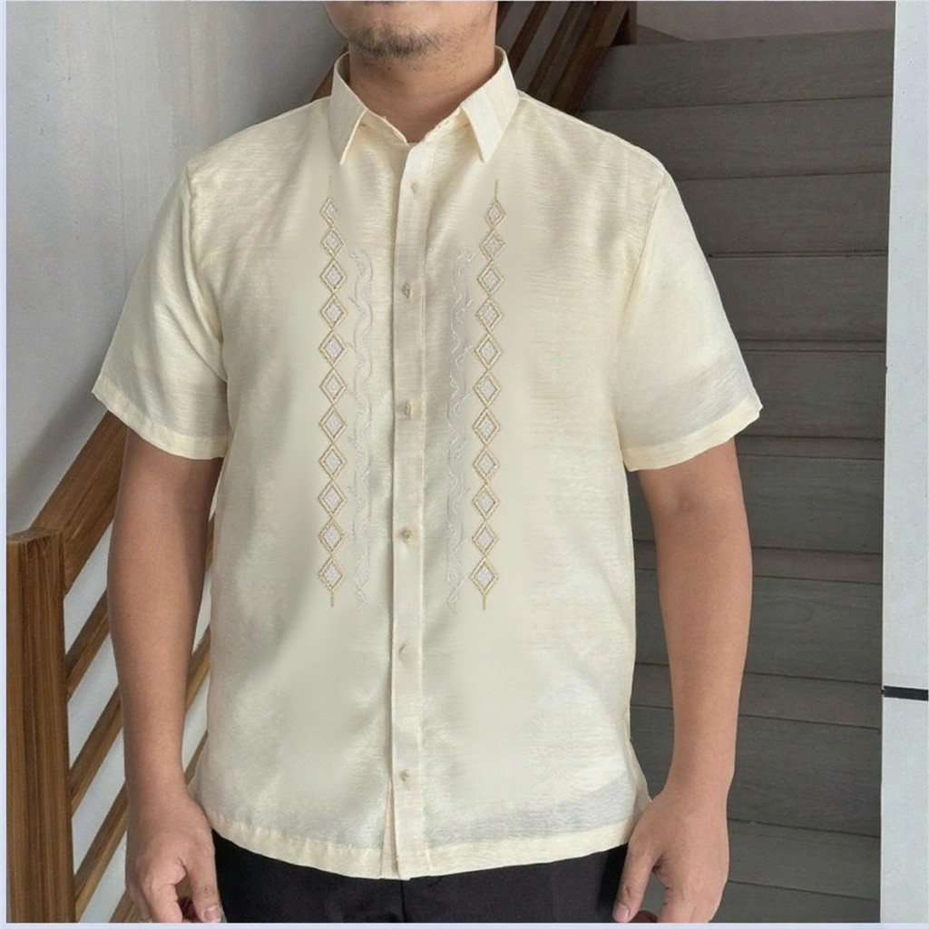 2025 new Polo Barong Short Sleeves Pinya Jusilyn Filipino Men's Barong ...