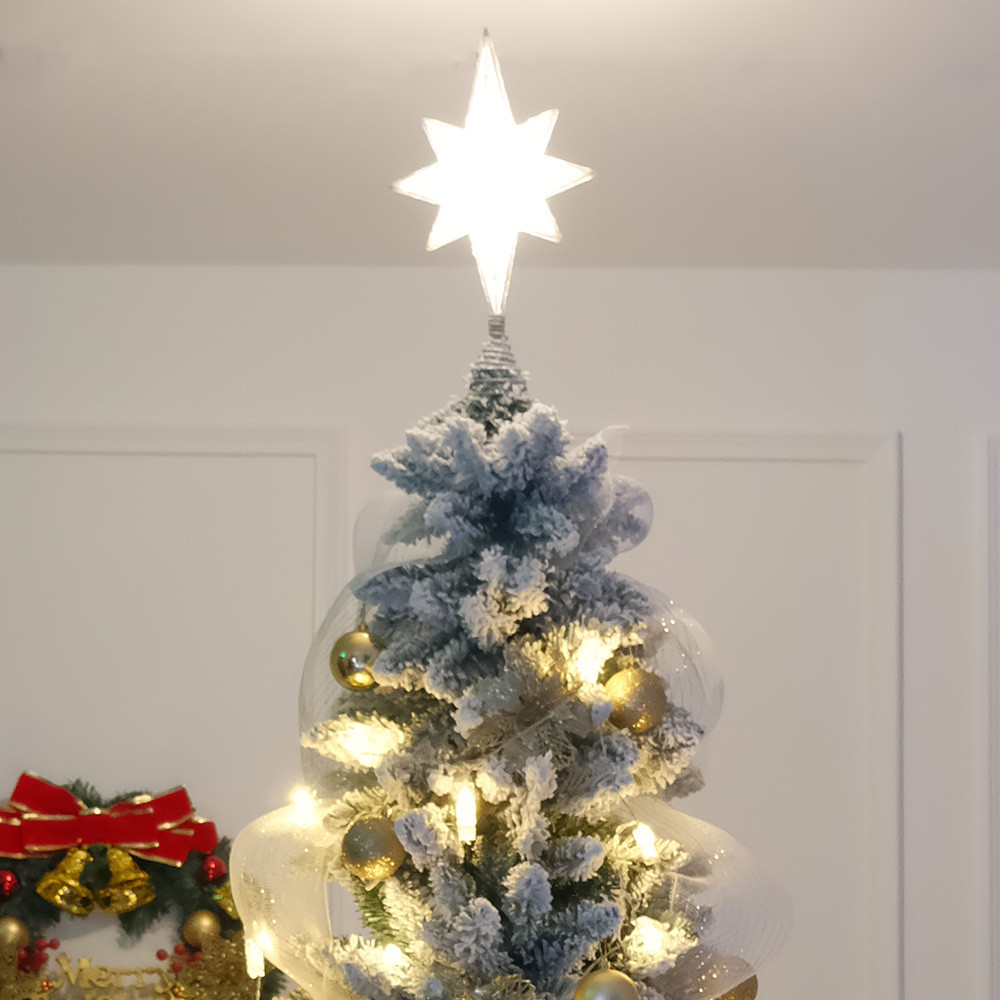 Christmas Tree Topper Eight-pointed Star LED, Decorations Fairy Light ...