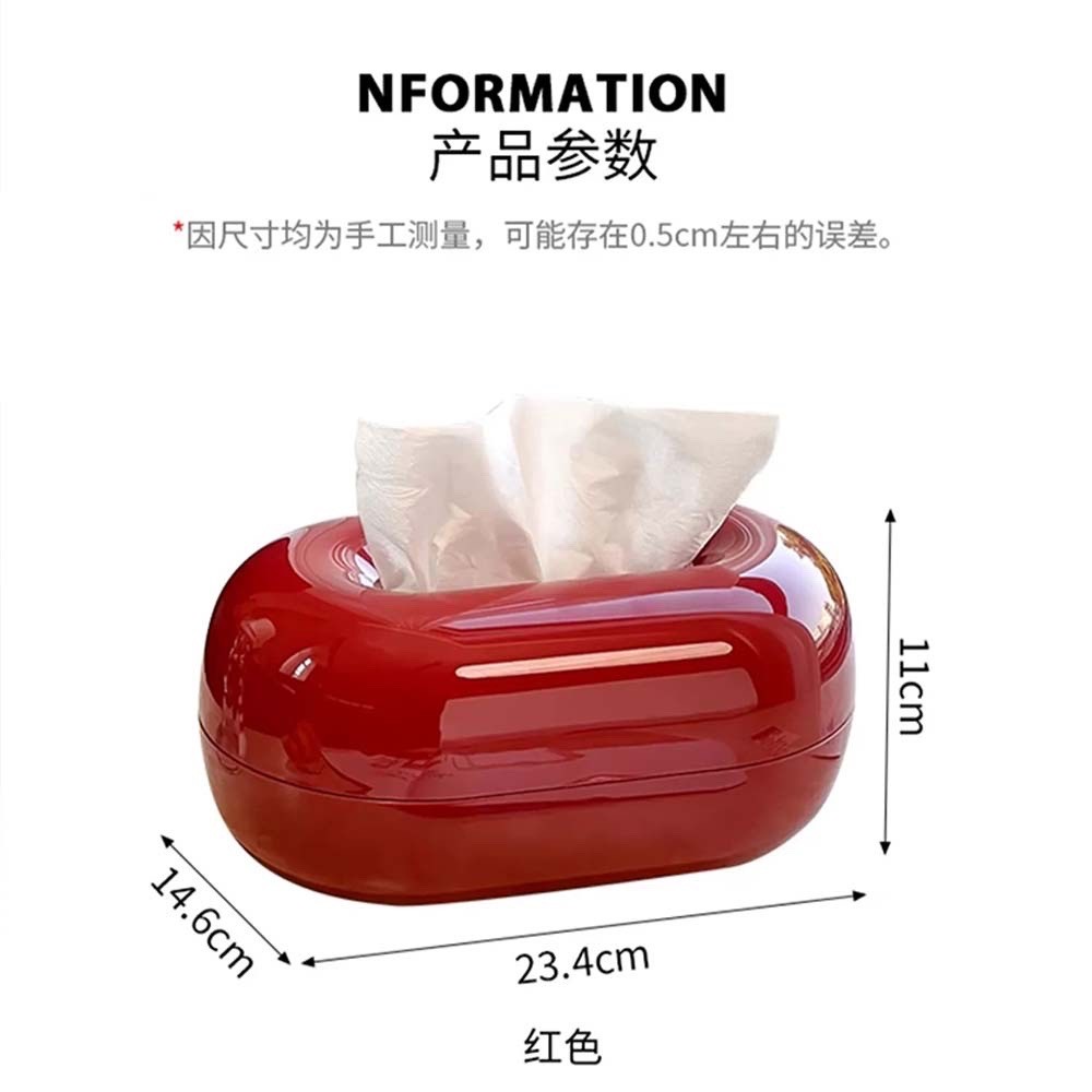 Red Hole Stone Tissue Box Household Living Room Coffee Table Paper Box ...
