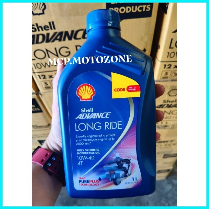 Shell Long Ride Fully Synthetic Oil - 10w40 4T - Original 100% | Shopee ...