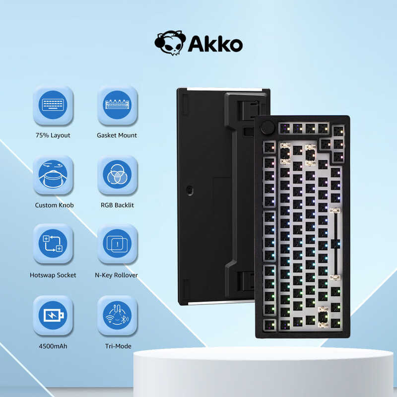 Akko 5075B/5075S VIA Kit 75% Custom Barebone RGB 3/5-Pin Hotswap ...