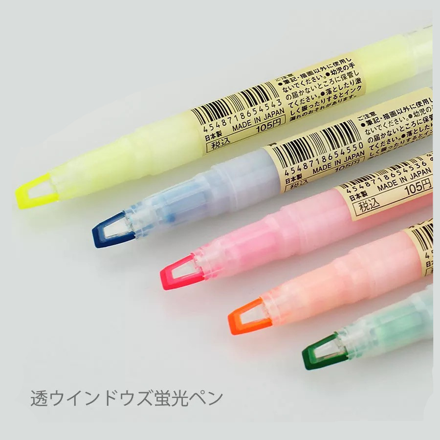 Japan MUJI 丨 Perspective Window Highlighter Double-Headed With Marker 5 ...