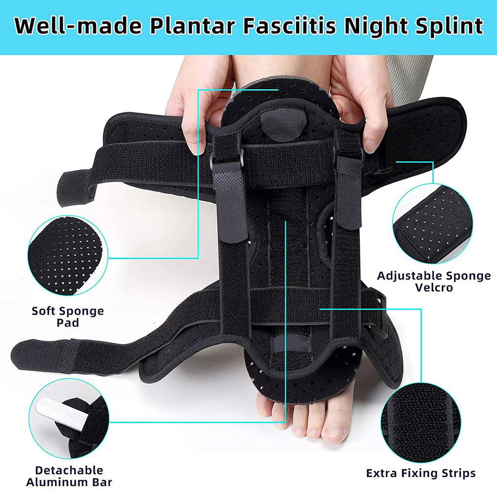 Plantar Fasciitis Night Splint Adjustable Foot Drop Orthotic Brace ...