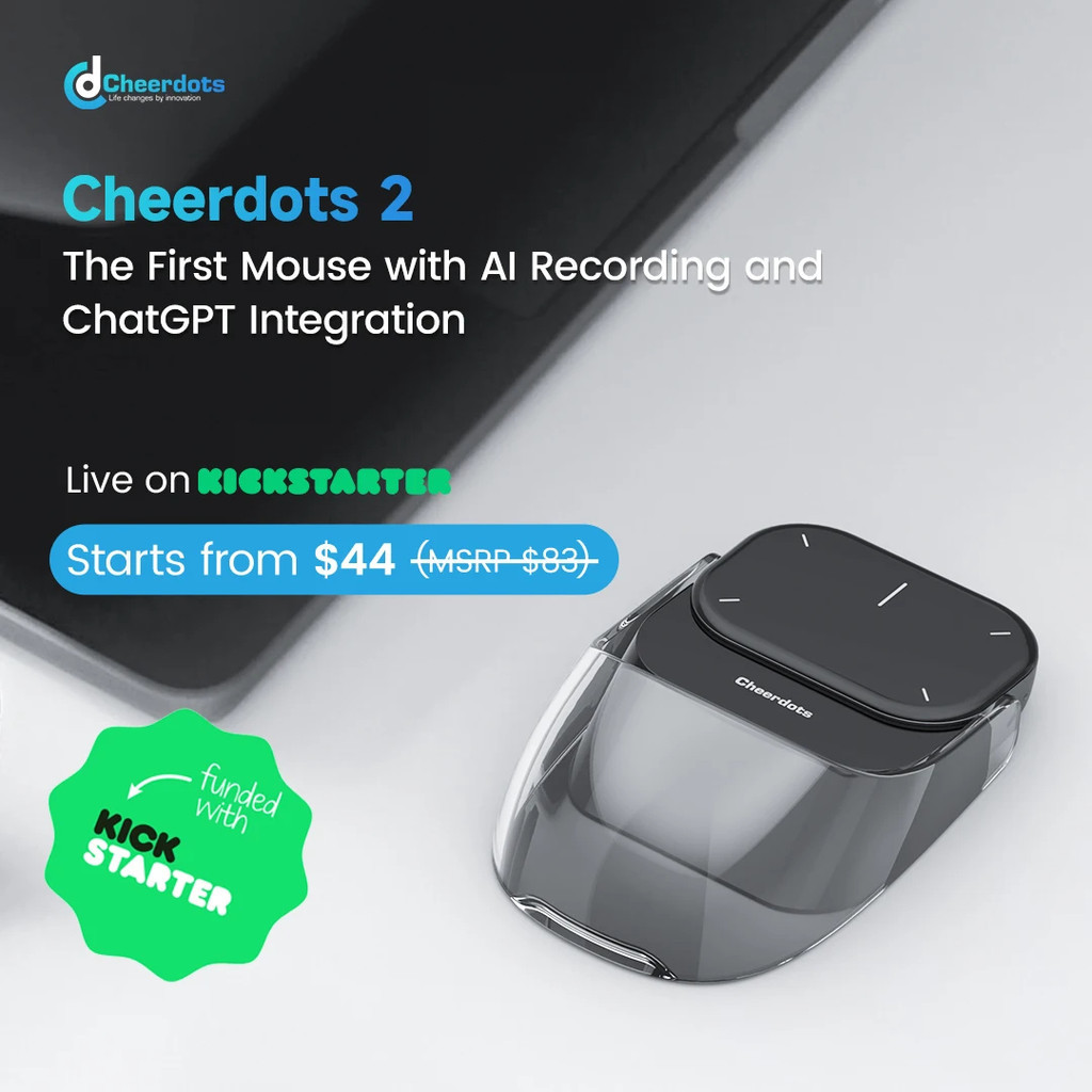 CheerTok Cheerdots 2 Wireless Touchpad All-in-one Pocket AirMouse AI Recording ChatGPT Enabled ...