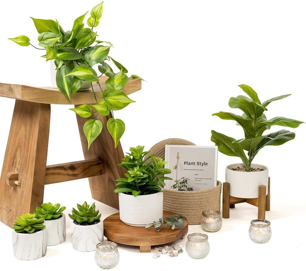 Farmhouse Fake pothos Plant | Fake Plant for Shelf Decor |18 ...