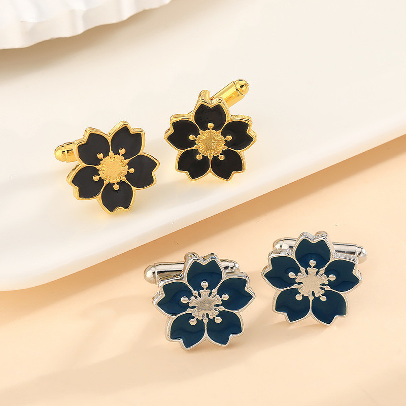 Men's and Women's Necktie Pin Simple Cherry Blossom Cufflinks Cute ...