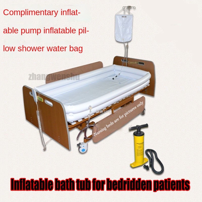 (Ready stock)Portable Bath Tub Shower Bed Inflatable PVC Bedridden ...