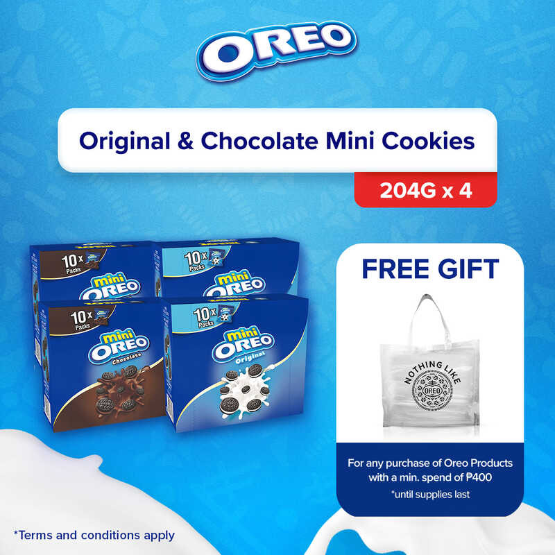 Oreo Mini Sand Cookies Bundle - Vanilla and chocolate in Pouch 204g x 2 ...