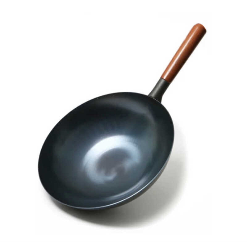 Seasoned Full Carbon Steel Pan (Heavy Duty) Fudong Wok Kawali 32Cm 36Cm ...