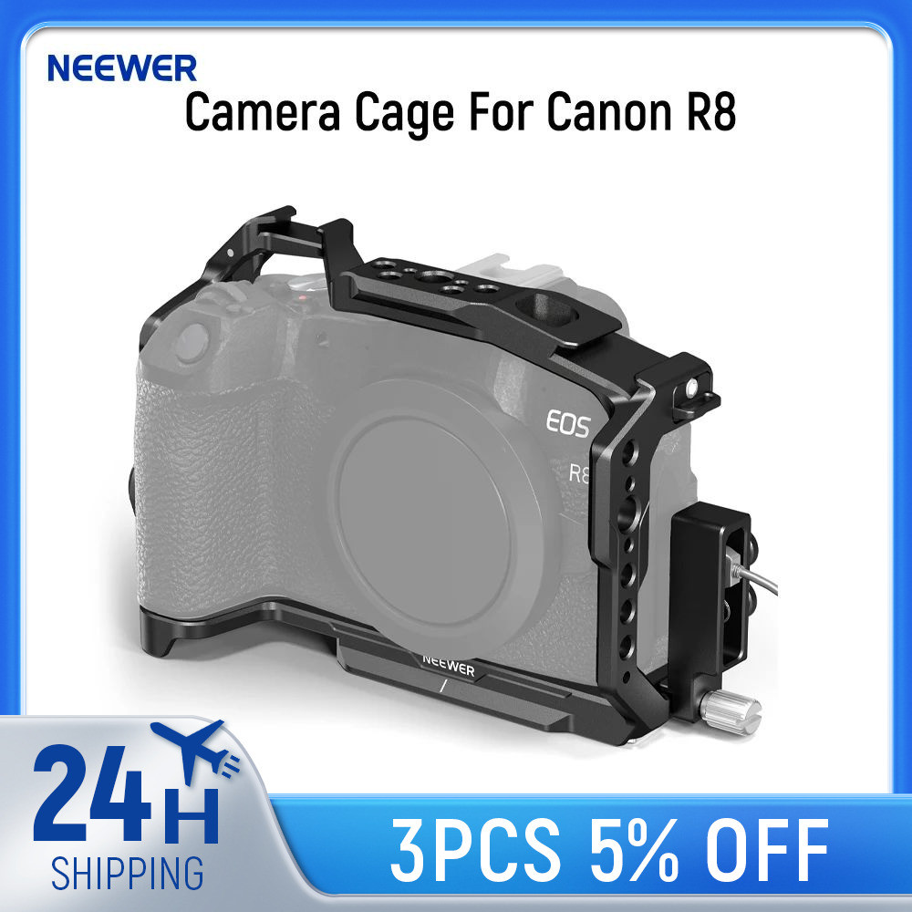 NEEWER EOS R8 Camera Cage with HDMI Cable Clamp Quick Release Arca Base ...
