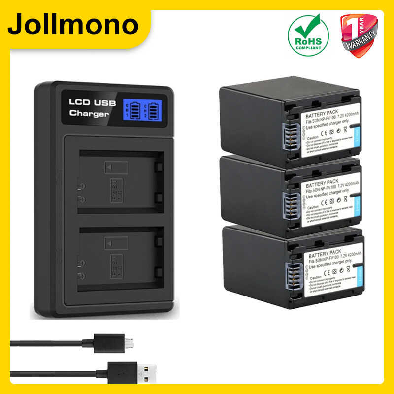 Battery Np-Fv100 NP Fv100 Bateria + USB LCD Charger For Sony Np-Fv30 Np-Fv50 Np-Fv70 Sx83e Sx63e ...