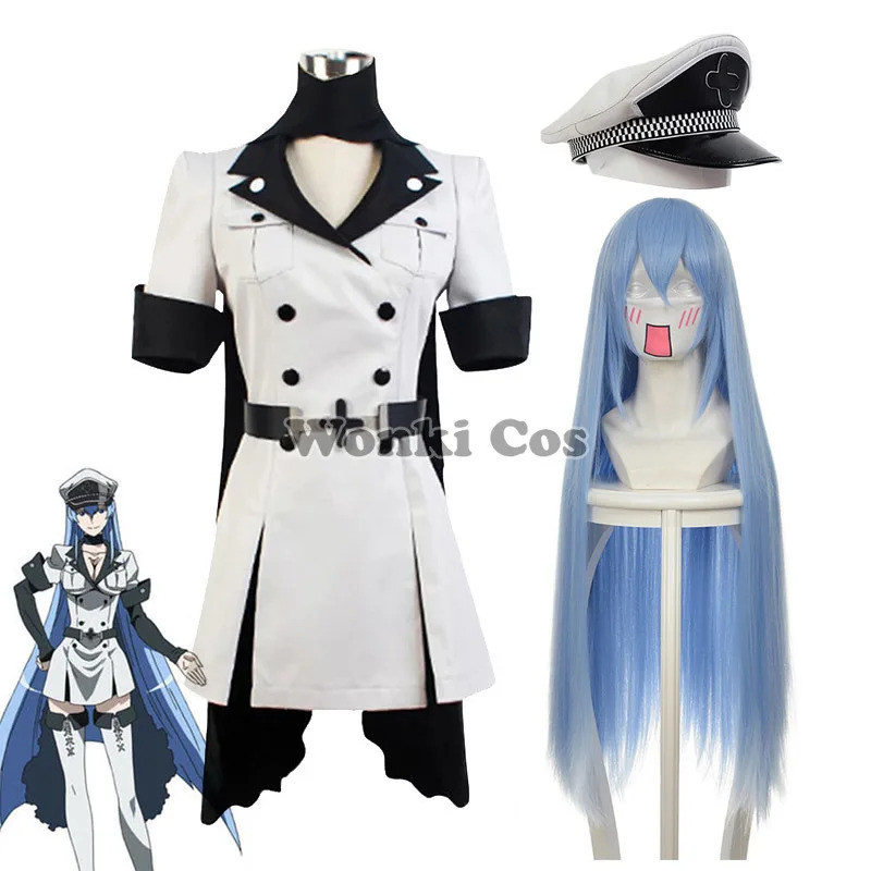 § Akame Ga KILL Esdeath Esdese Cosplay Costume Uniform With Hat Long ...