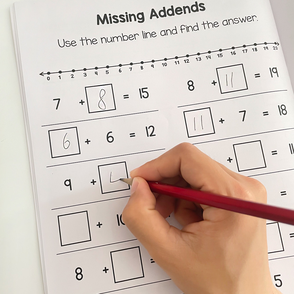 Addition & Subtraction Within 20 Math Practice Book - Number Lines ...