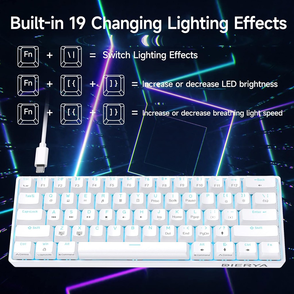 Zeus 61 Key Wired Type C Mechanical Keyboard With Blue Switch RGB ...