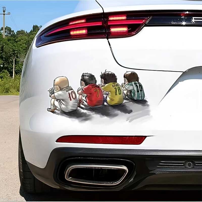 Football Star Car Stickers - Personalized Cartoon Soccer Player Decals ...