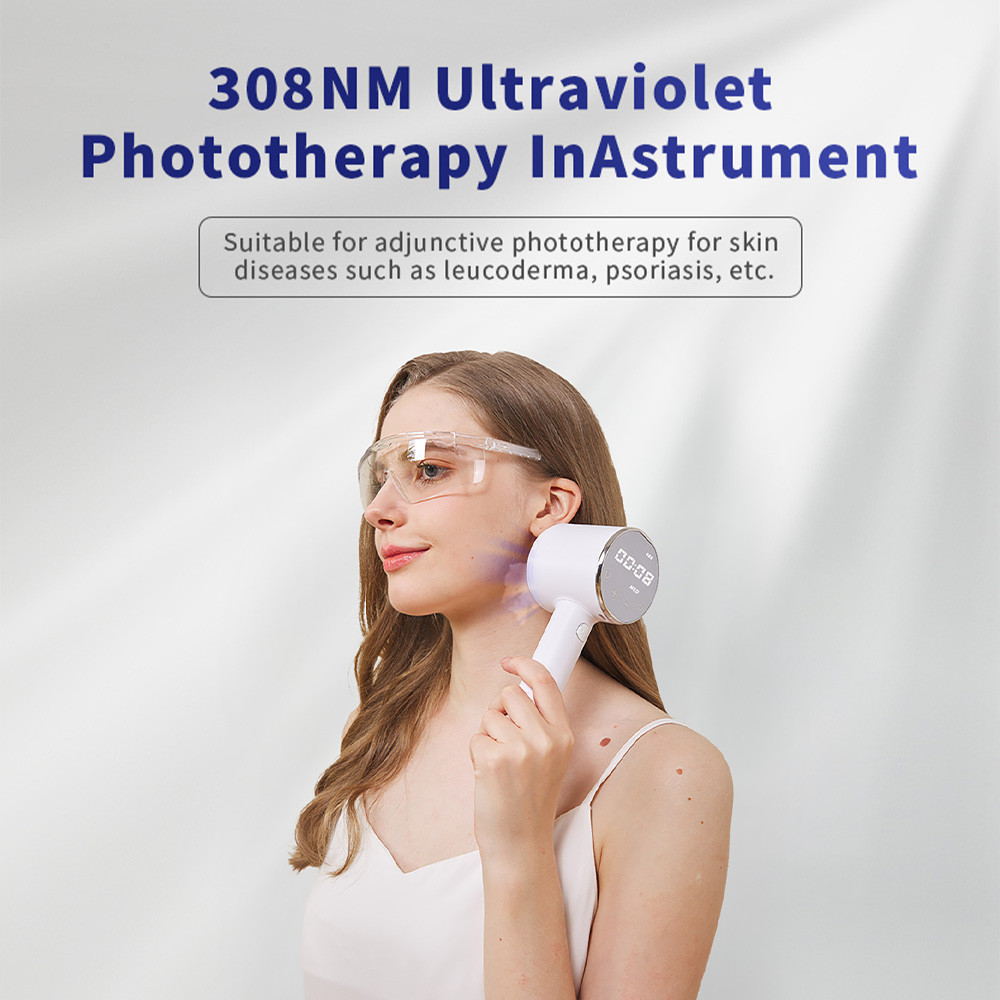 308nm UVB Ultraviolet Phototherapy UV Lamp Instrument for Vitiligo Psoriasis Skin Disease ...