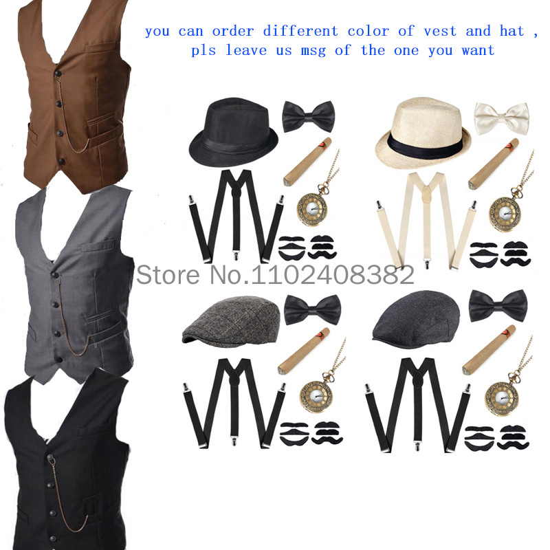 ♀ Adult Costume Accessories Set Steampunk Waistcoat Gangster Vest ...