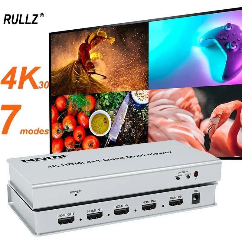 4K 4x1 HDMI Multi-Viewer 1080P 60hz 2 3 4 Dual Screen HDMI Quad ...