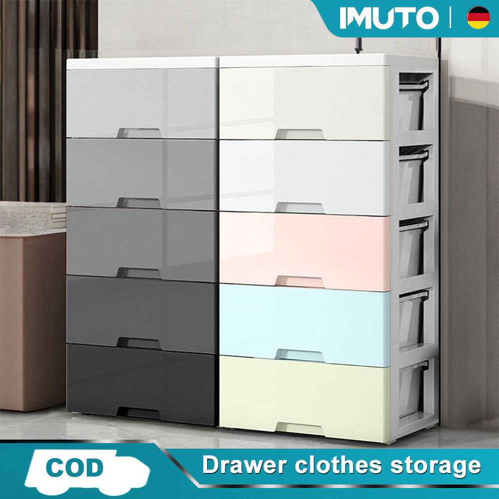 IMUTO Wide Orocan Drawer Plastic Durabox Drawer Clothes Storage Cabinet ...