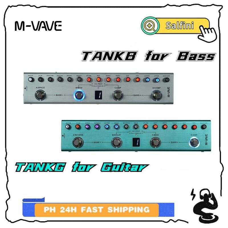 M-Vave Tank-G Guitar/Tank-B BASS V2 Versions Multi-Effects Pedal ...