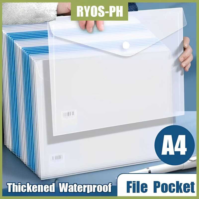 A4 Transparent Waterproof Folder With Large Capacity File Bag 1Pcs ...