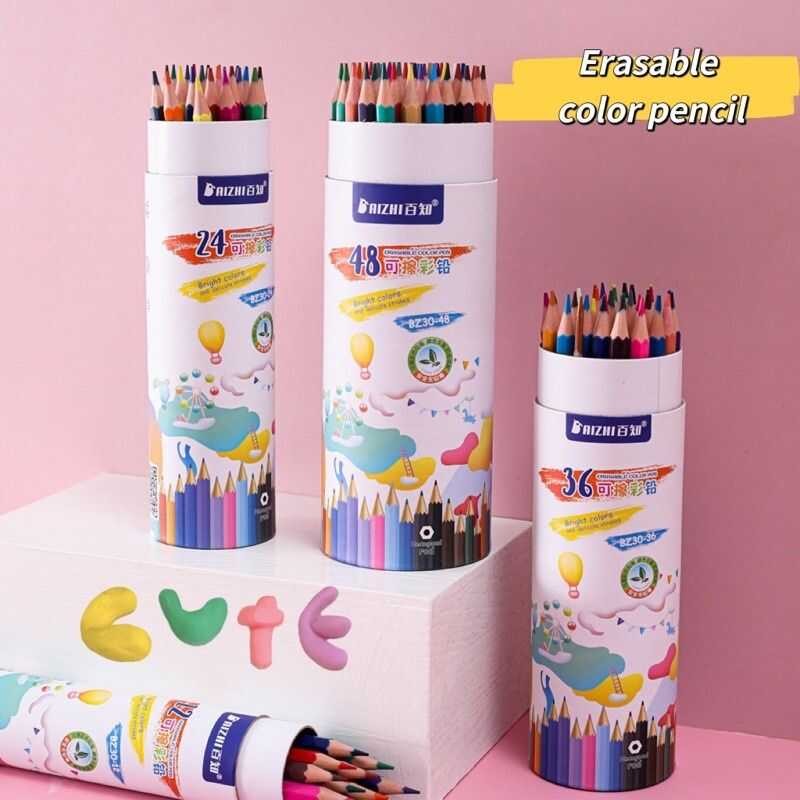 Colored Pencils 12/24/36/48 Colors Erasable Color Pen Set For Coloring ...