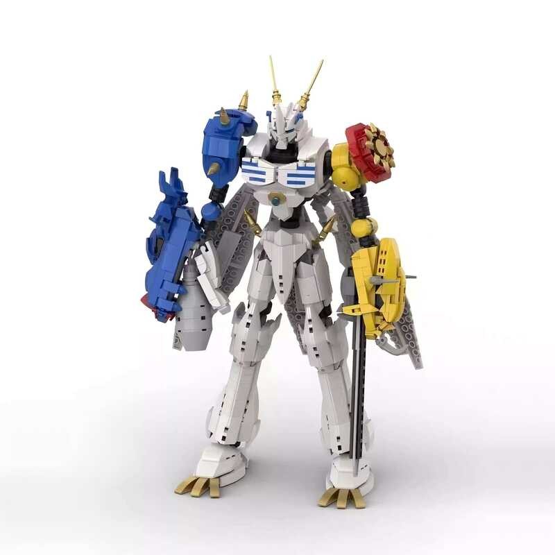Digimon Digimon Greymon Omegamon Fighter Mecha Robot Model MOC Assembly ...