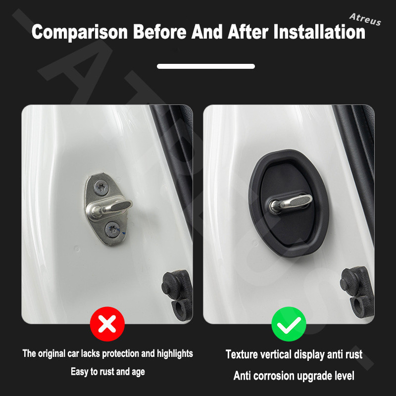 MG Car Door Lock Cover Silicone Rubber Door Lock Buckle Shock Absorber ...