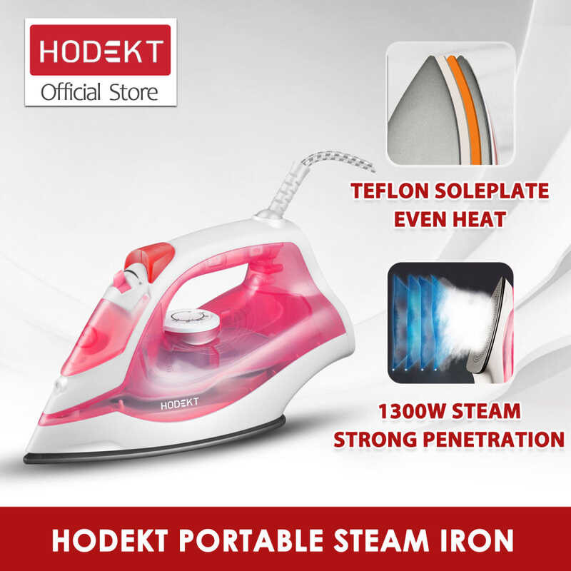 HODEKT 1300W Flat Iron With Powerful Steam Non-Stick Teflon Sole Plate ...