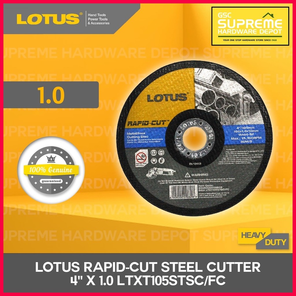 Lotus Rapid-Cut Cutting Disc 1.0 Super Thin 4" 105mm LTXT105STSC ...