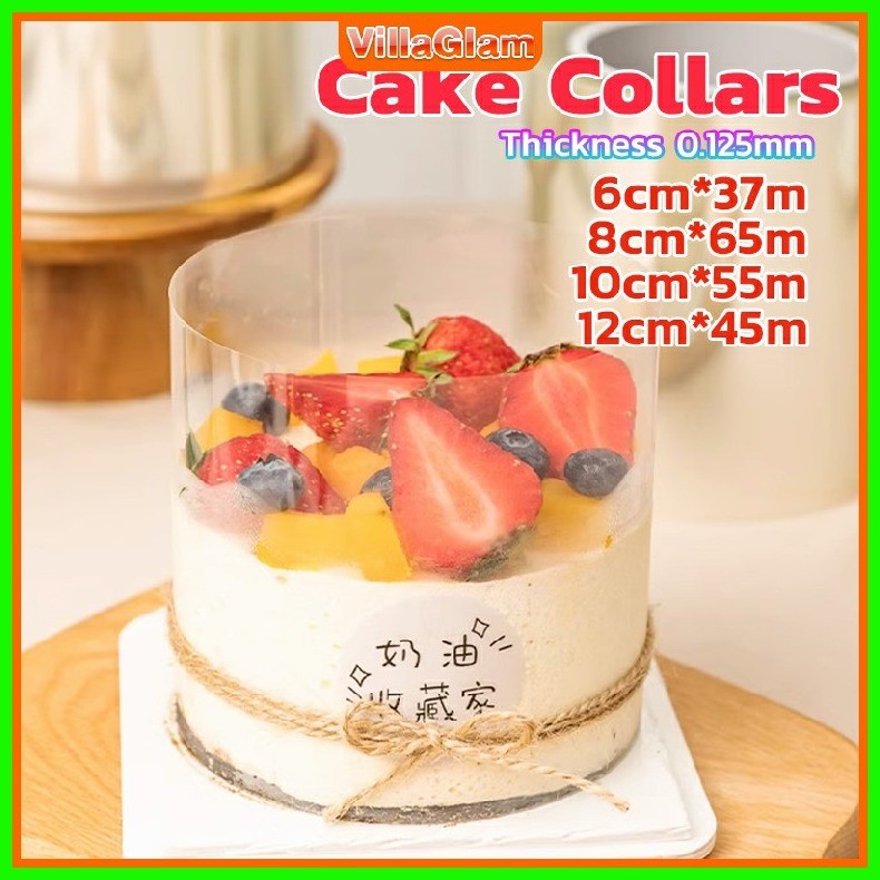 VG Cake Collar Clear Mousse Acetate Roll for pastry baking 6/8/10/12 cm ...