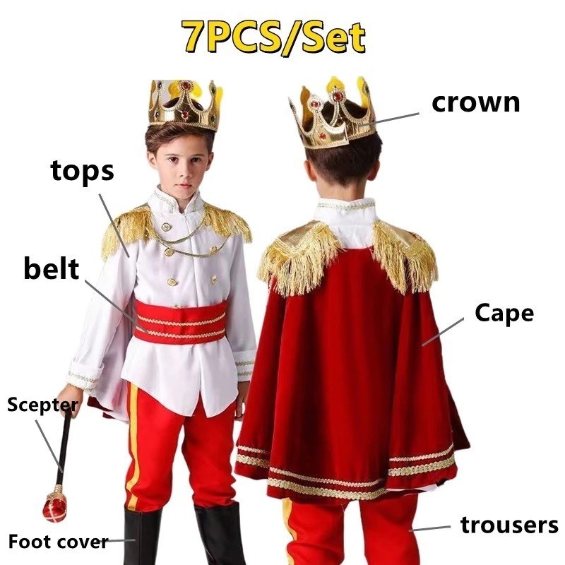 King Costume for Kids Boy Disney Prince Long Sleeve Gown United Nation ...