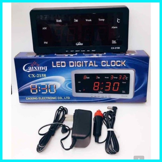 Caixing CX-2158 Digital LED Alarm Clock (Black) | Shopee Philippines
