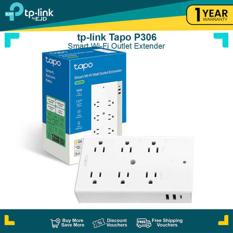 Tp-Link Tapo P306 Smart Wi-Fi Outlet Extender | Tp-Link By EJD | Shopee ...