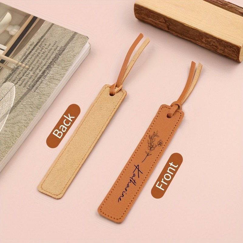 Customized PU Leather Bookmark, Engrave With Name And Birth Month ...