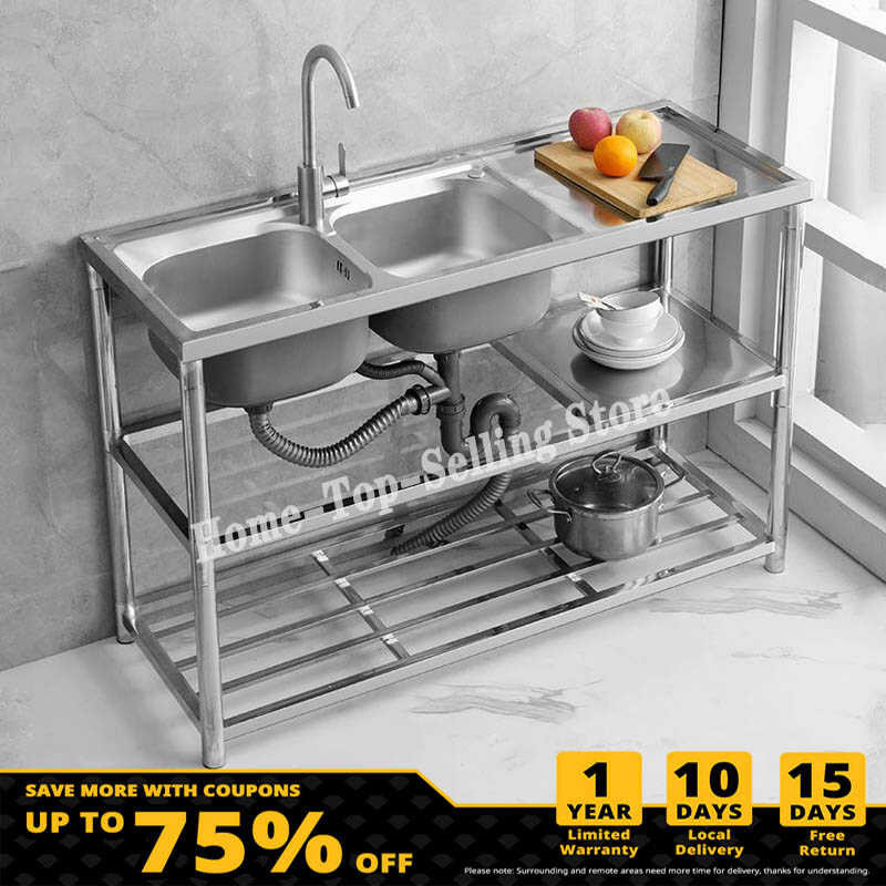304 Kitchen faucet Countertop Platform na may Floor Stand Stainless ...