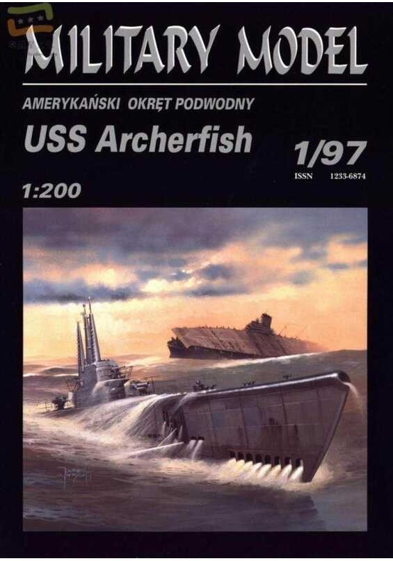 Archrfish USS Submarine Military 3D Paper Model Warship Papercraft Toy ...
