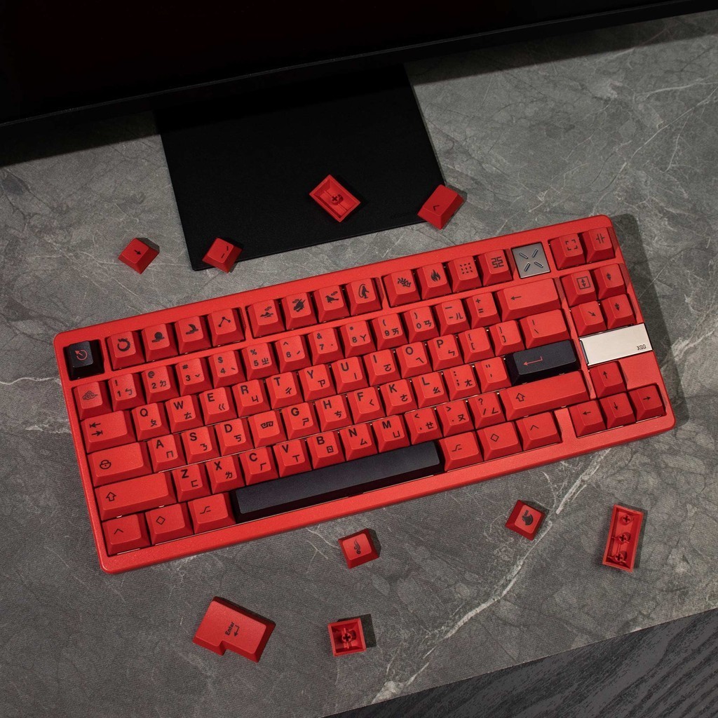 Minimalist Red Keycaps Icon Red Dargon blot Japanse Chinese Keycaps for ...