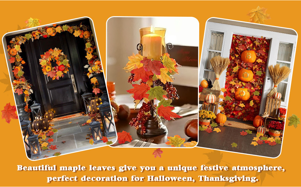 50/100/250Pcs Fall Leaves Fake Artificial Maple Leaves for Thanksgiving ...