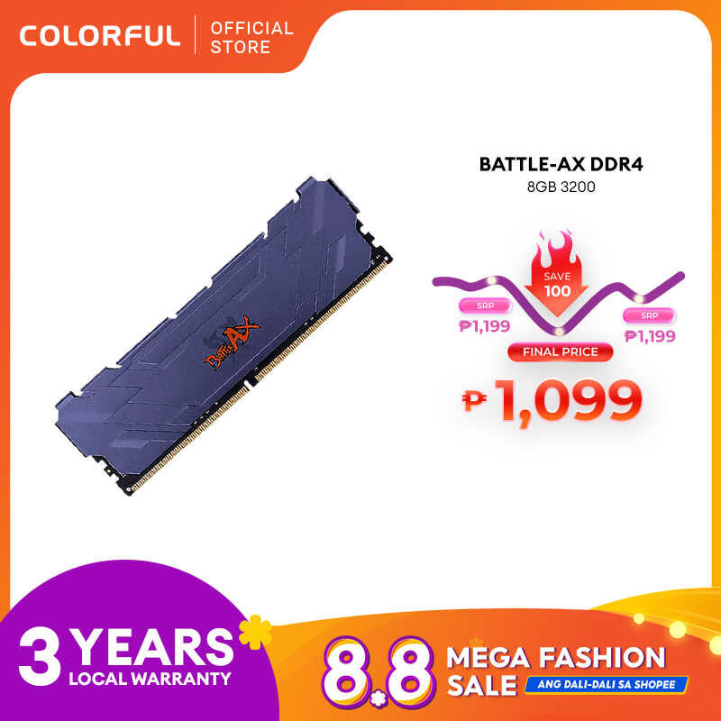 Ddr4 Color Battle-Ax 8Gb & 16Gb (8G*2) 3200 XMP Desktop RAM | Shopee ...