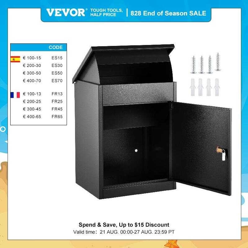 VEVOR Parcel Large Package Delivery Drop Lockable Home Storage Letter ...