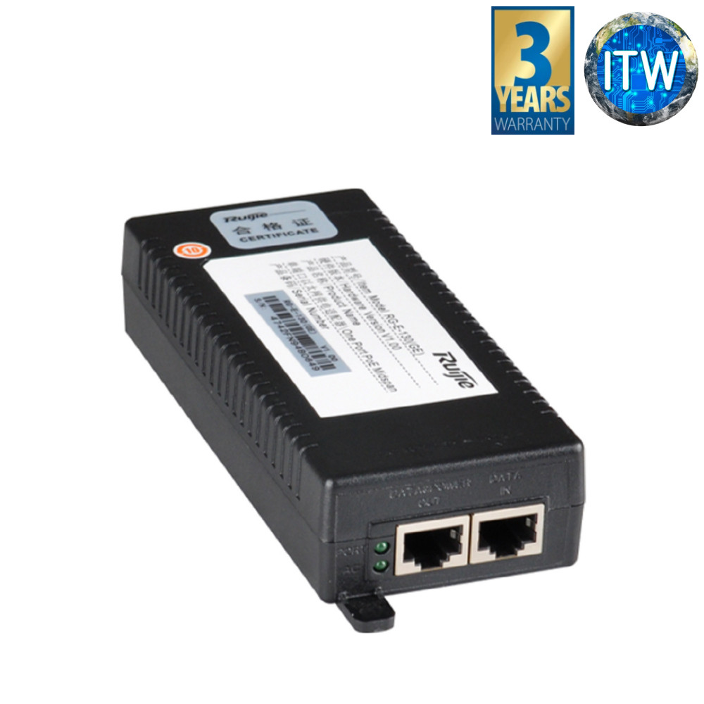 ⭐ ♞Ruijie RG-E-130(GE) Power Injector 1-port Gigabit PoE Adaptor (802 ...