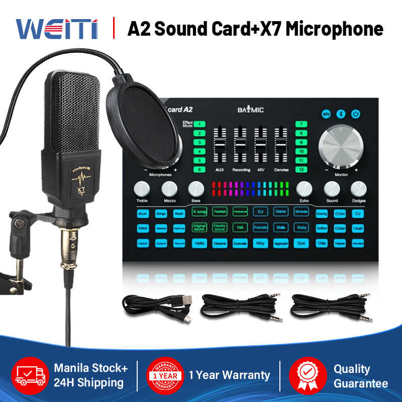 A2 WEITI Professional Live Sound Card 48V Bluetooth Audio Headset ...