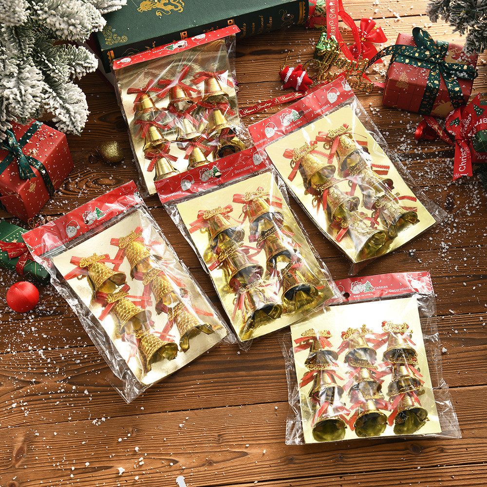 6/9/12PCS Christmas Tree Decorative Christmas Bell Pendant Xmas Holiday ...