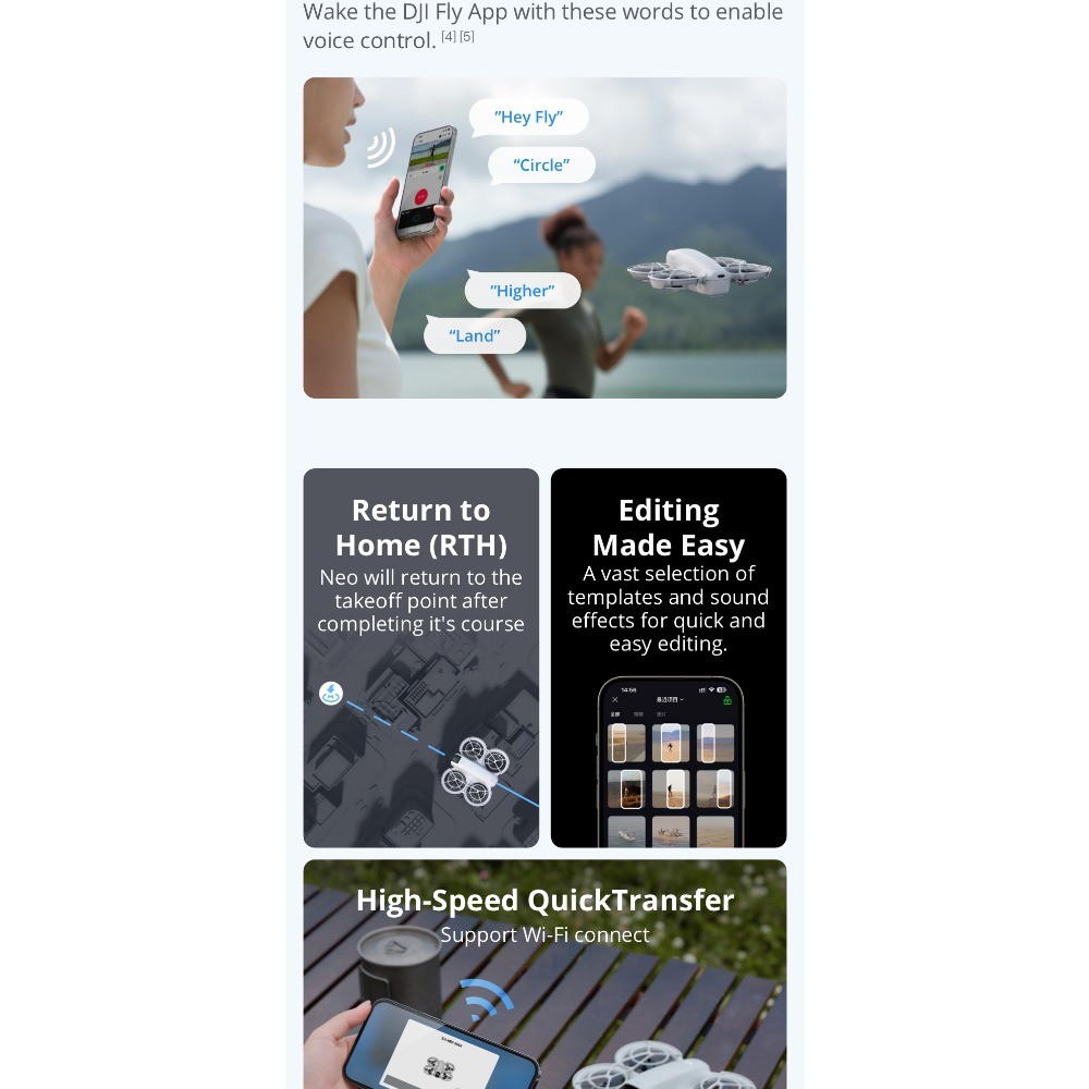 【2024 NEW】DJI Neo - Camera Drone | 135 g, Light & Portable | Palm ...