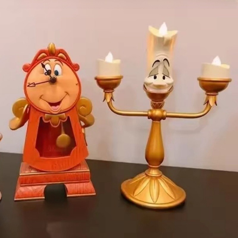 New § Beauty And The Beast Action Figures Cogsworth Mr Clock Lumiere ...