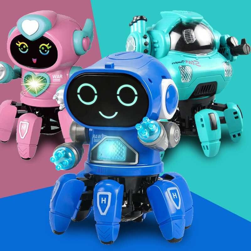 Eilik Robot Electric 6 Claw Robot Octopus Swing Dancing Lamplight Music ...